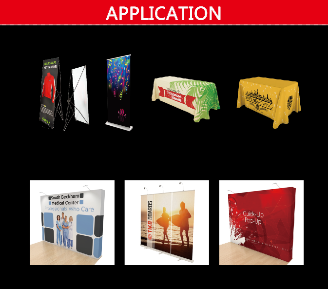 Dye Sublimation Pull Up Display Banners Fluorescent Yellow Signs